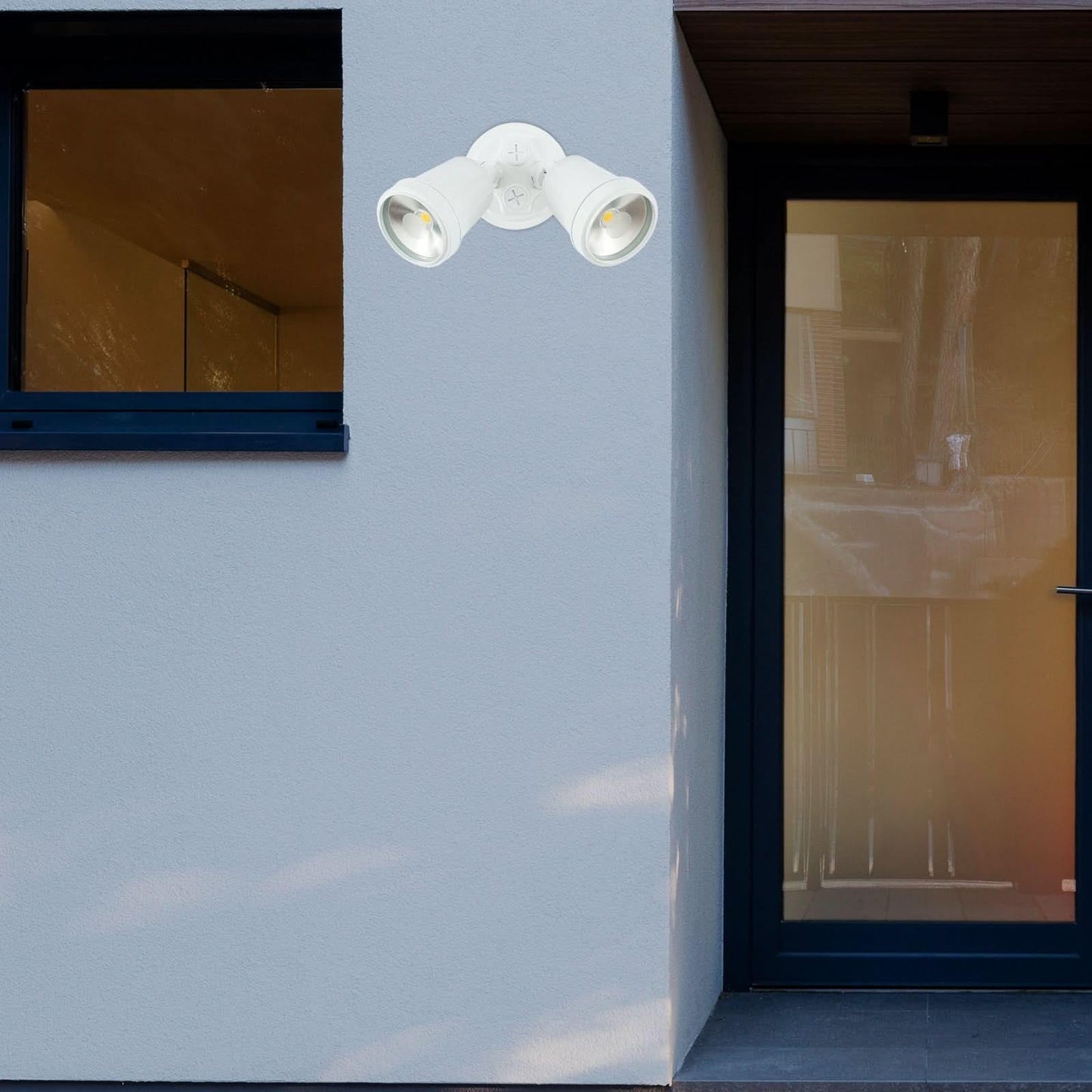 Brilliant Nickel Raptor III Twin Security Light with Sensor